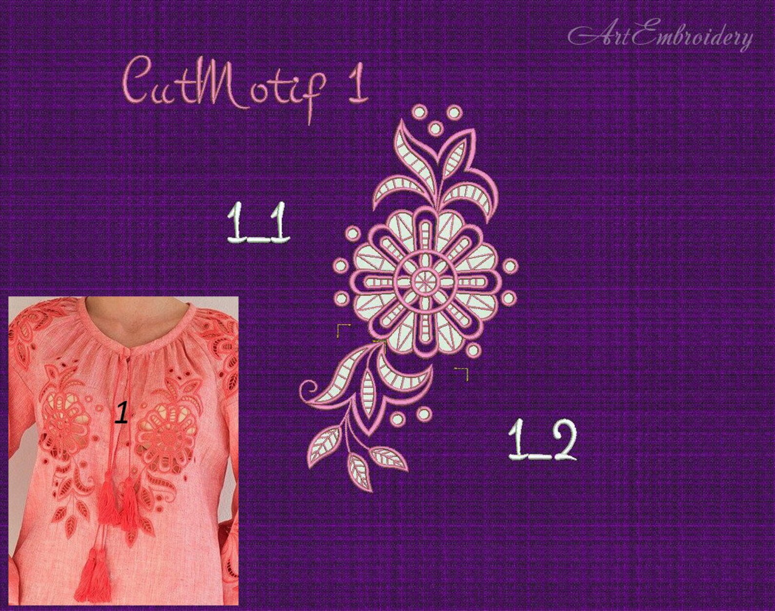 Cutwork Motif 1 Cutwork Machine Embroidery Designs Set for - Etsy