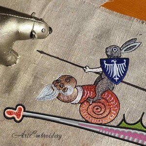 Medieval Knight Rabbit Machine Embroidery Design: Mystical Creature ...