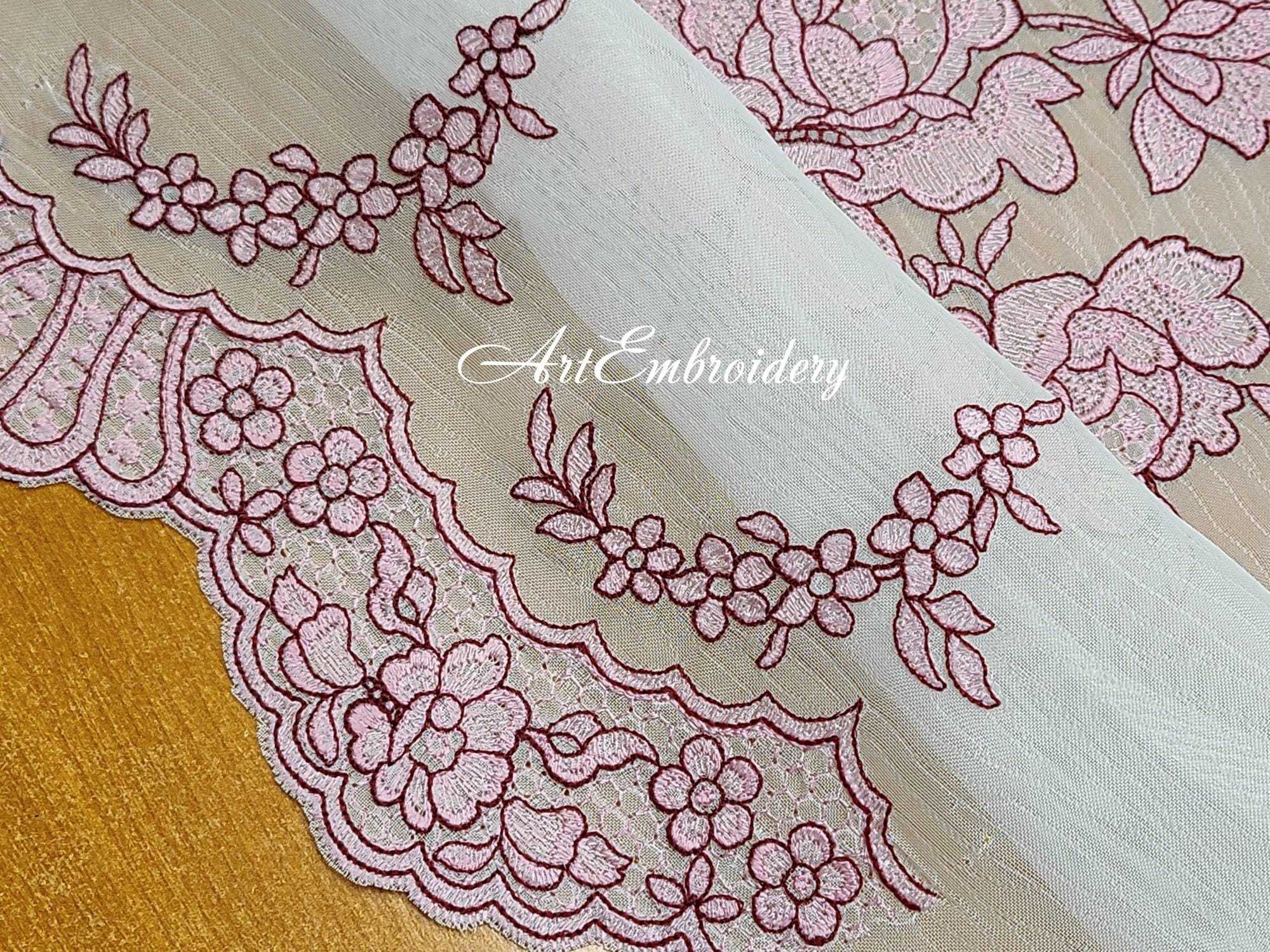Blossom Floral Border: Machine Embroidery Design (6x8" Hoop) (digital ...