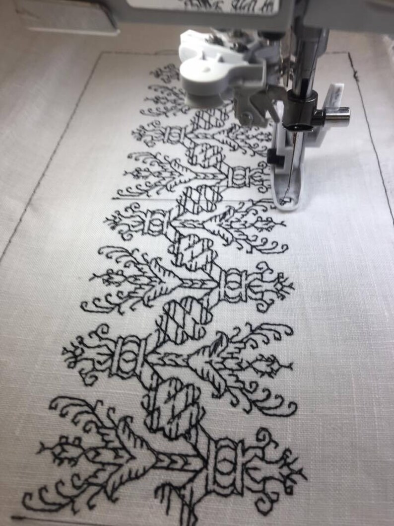 Italian Blackwork Borders Machine Embroidery Designs Set of | Etsy