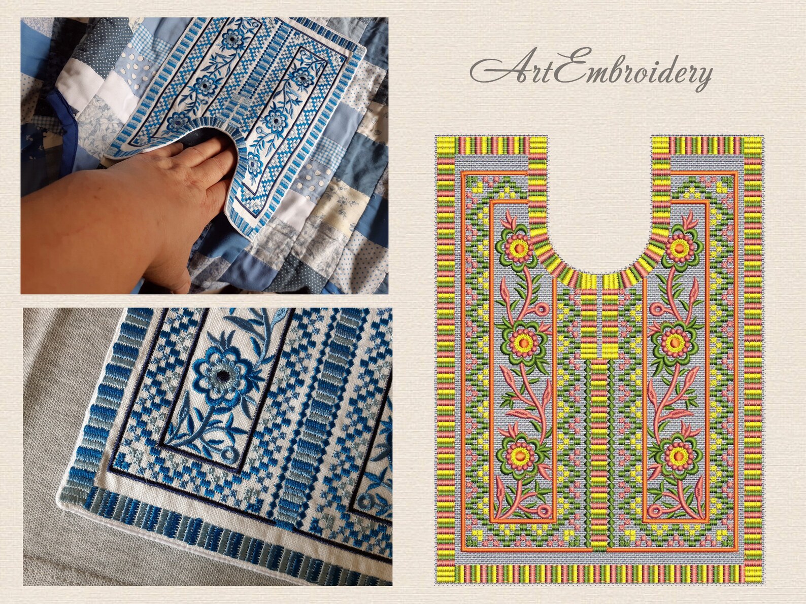 Floral Pocket Machine Embroidery Design Assembled for Hoop - Etsy