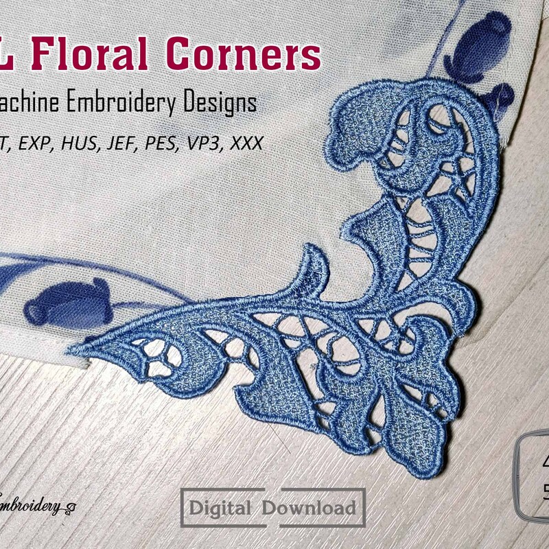 Corner Embroidery Designs - Etsy
