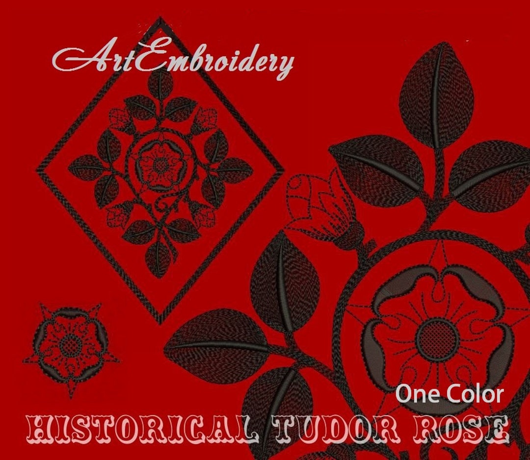 Tudor Rose Diamond One Color - Embroidery Designs Set - Etsy