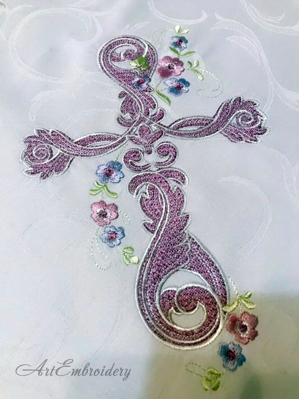 Floral Cross 3 - Machine Embroidery Designs Set for Hoops Mixed Sizes ...