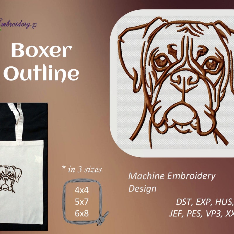 Boxer Dog Embroidery - Etsy