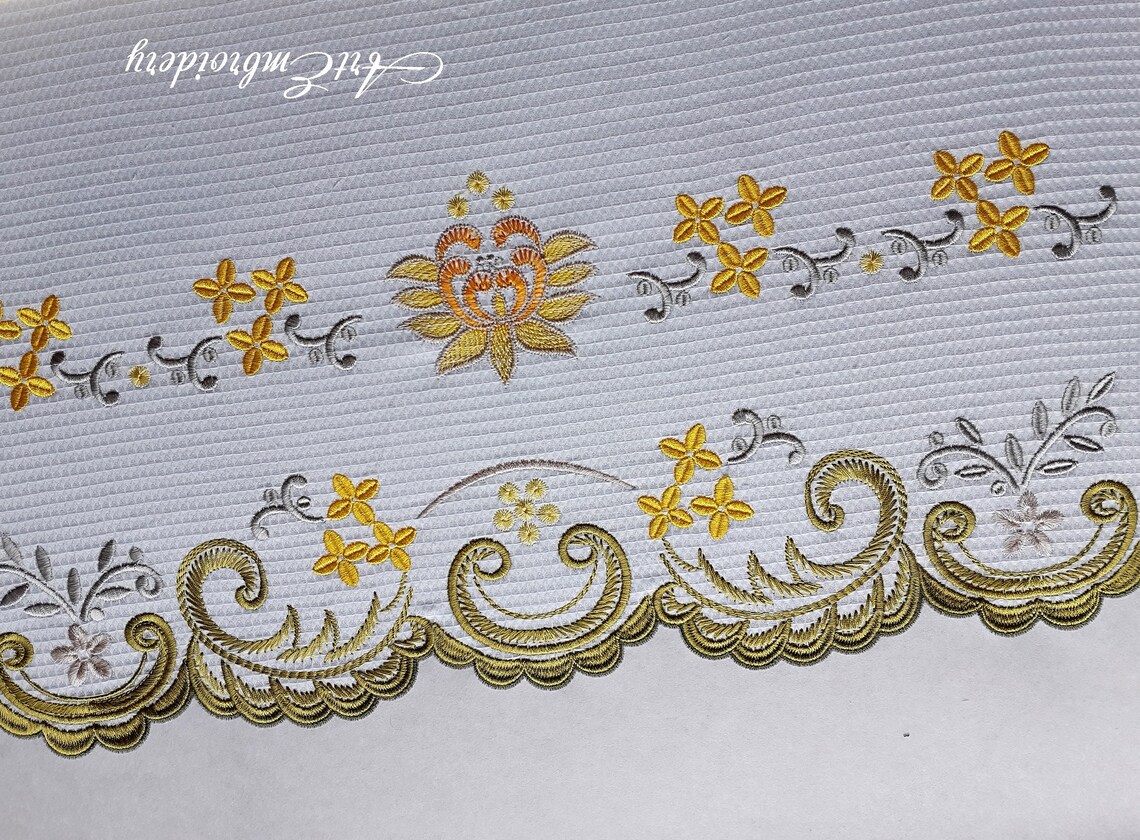 Scallop Edge Border Machine Embroidery Designs Set of single | Etsy