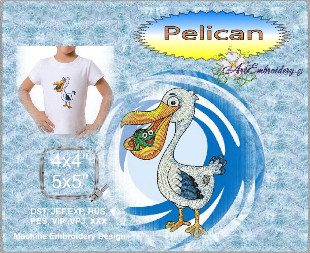 Pelican - Machine Embroidery Old Toy Bird Designs in 2 Sizes - Etsy