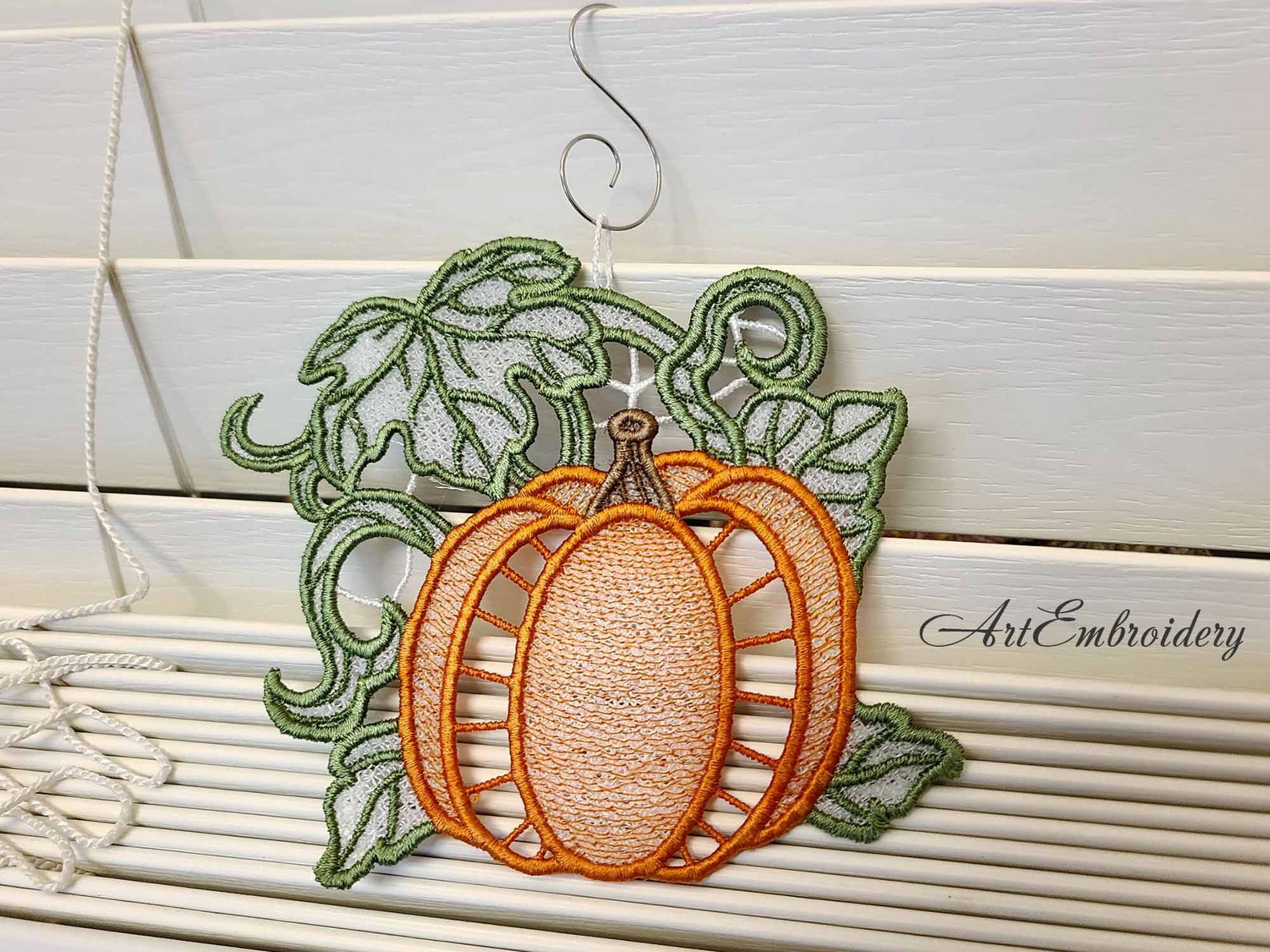 FSL Pumpkin Machine Embroidery Design: Veggies Lace Project (digital ...