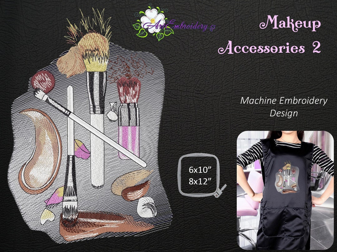 Makeup Accessories 2 - Machine Embroidery Design of Beauty Products and ...