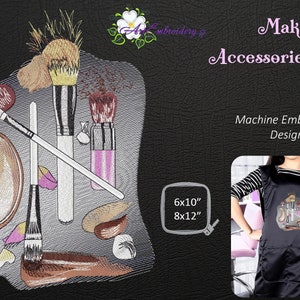 Makeup Accessories 2 - Machine Embroidery Design of Beauty Products and ...