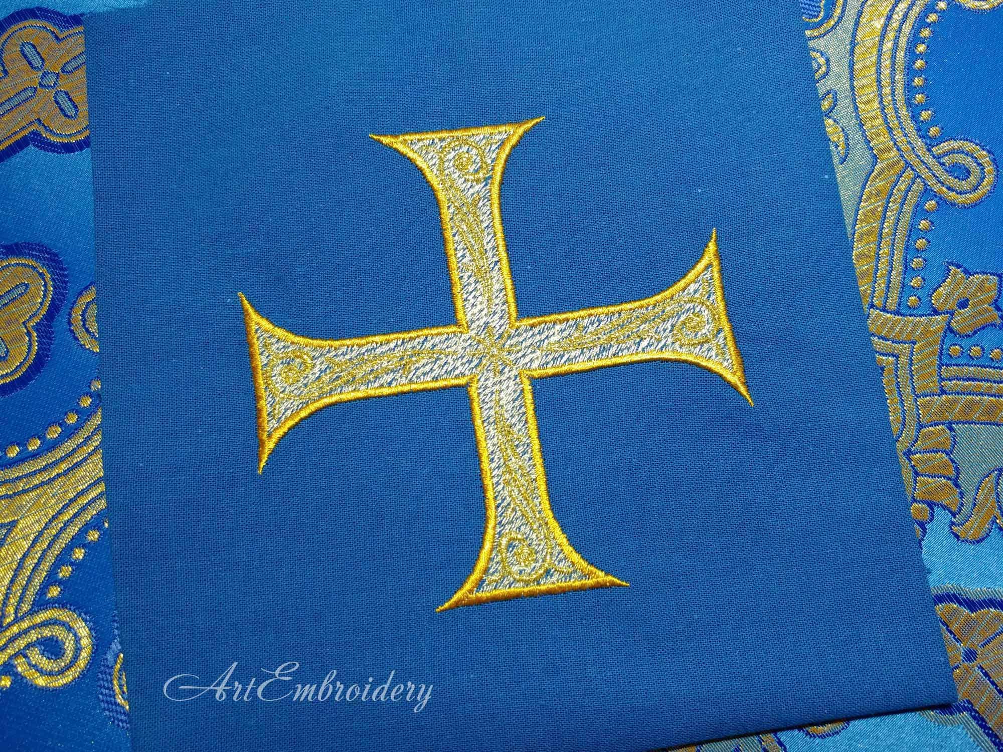 Symmetrical Cross Machine Embroidery Design: Christian Religious Symbol ...