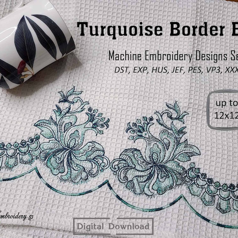 Turquoise Border - Etsy