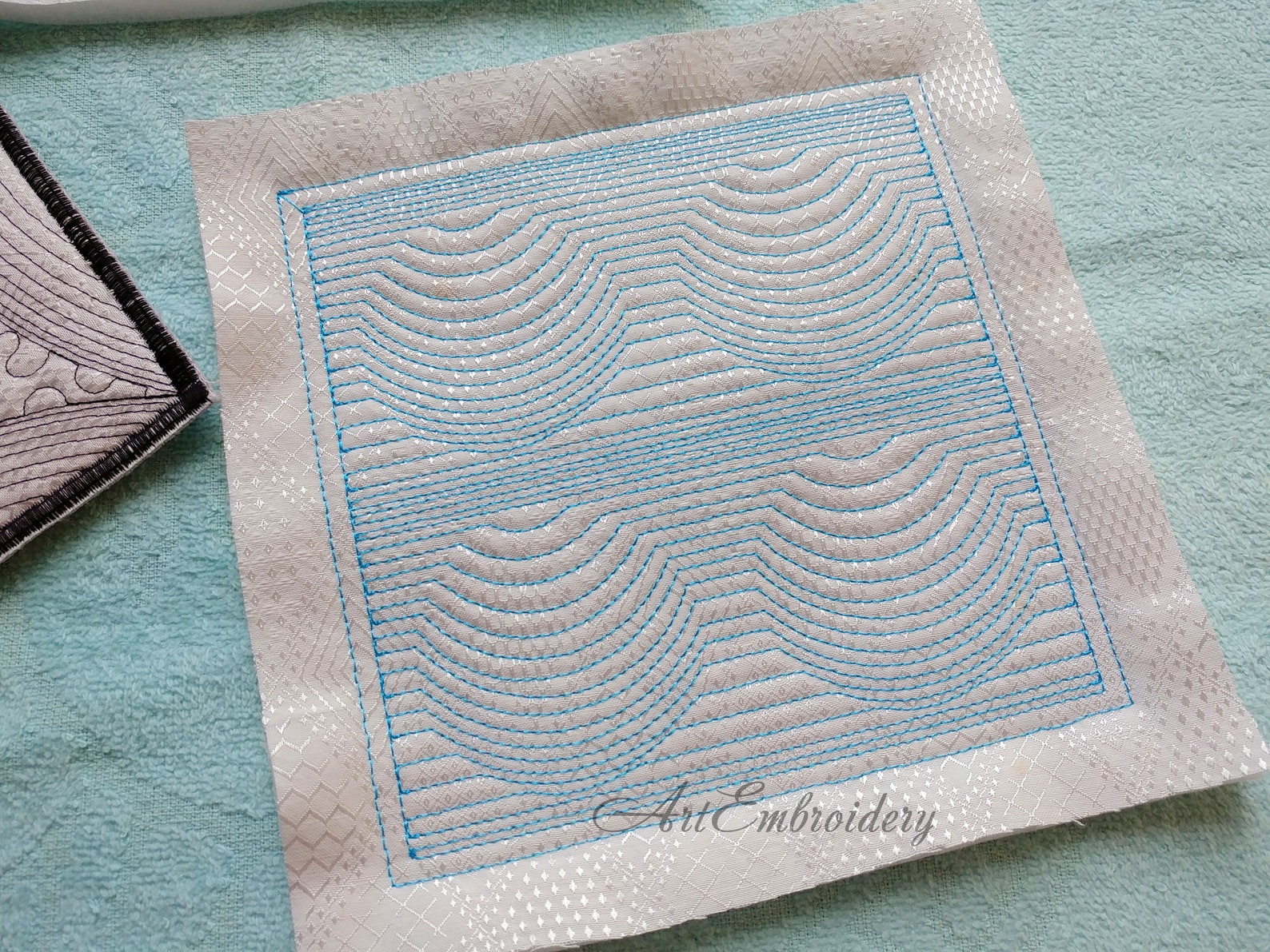 Quilt Block Stippling ITH Project Set of Six Square Blocks in 3 Sizes ...