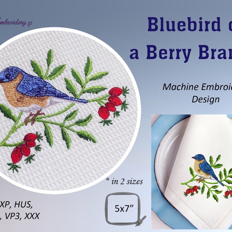 Bluebird Embroidery - Etsy