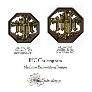 IHC Christogram - Machine Embroidery Patch Design of a Series Stained ...