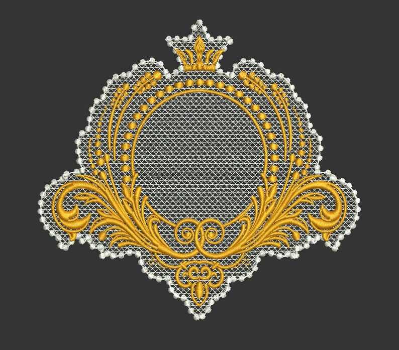 Royal Monogram Frame Machine Embroidery Design in Three | Etsy