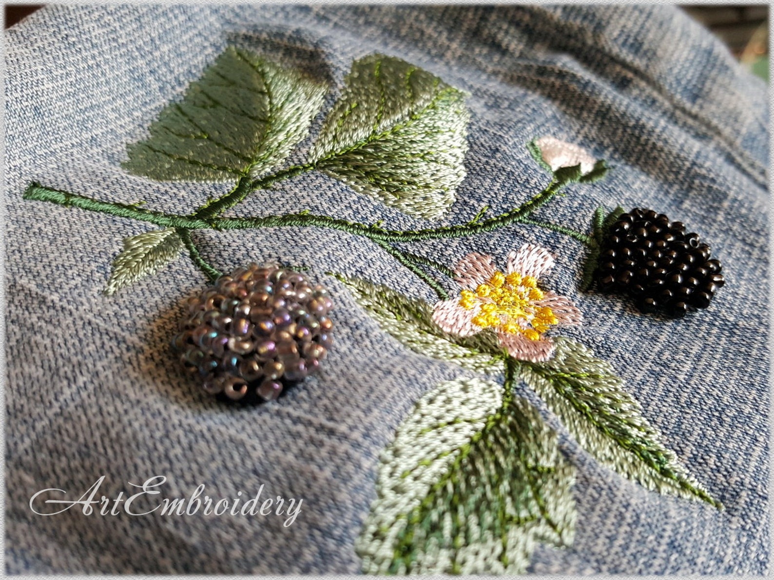 Blackberry Beaded Machine Embroidery Designs: 4x4 & 6x8" Hoops - Etsy