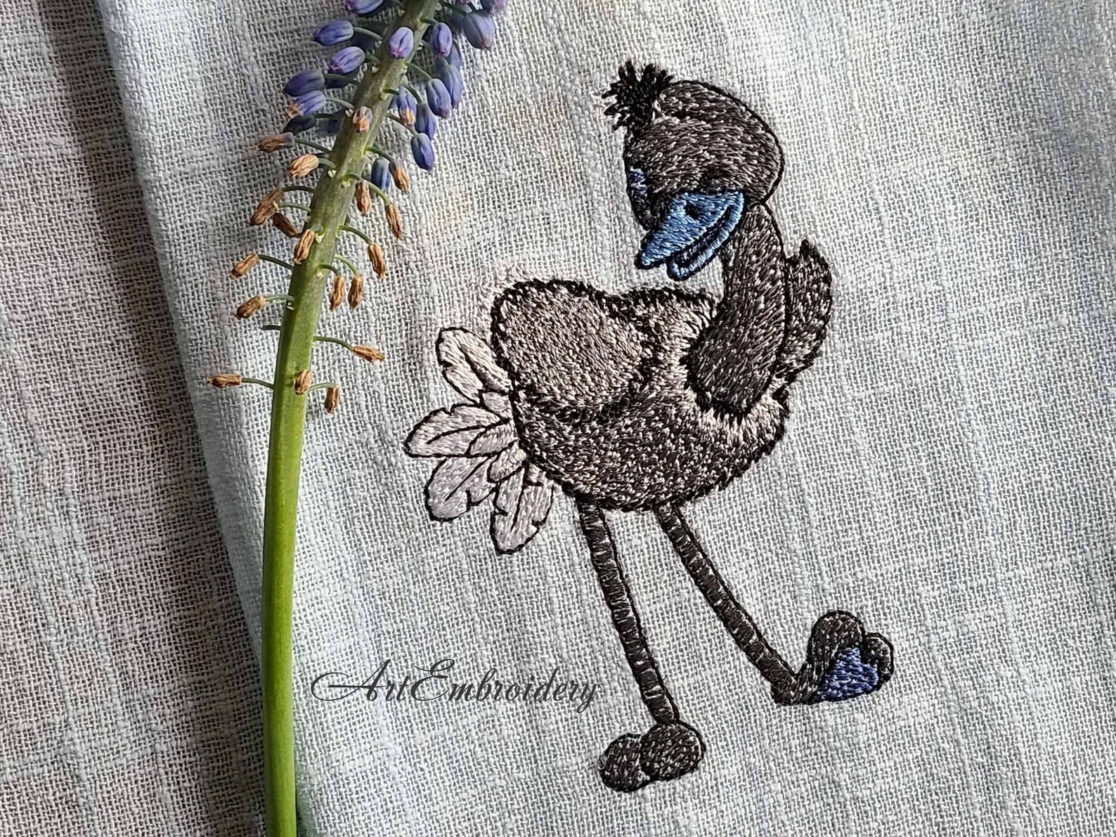 Ostrich Machine Embroidery Design of Series Old Toy Patched - Etsy