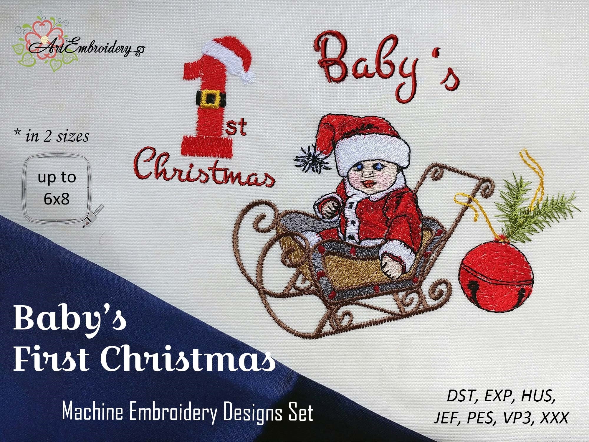 Baby's First Christmas Machine Embroidery Designs Set in | Etsy