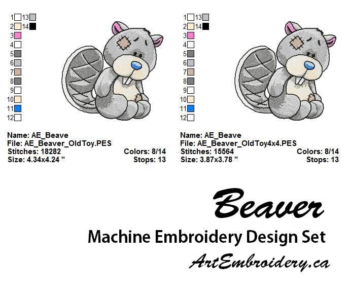 Beaver - Machine Embroidery Designs Set for a Babies and Children of a ...