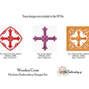Wooden Cross - Machine Embroidery Christian Religious Designs Set for ...
