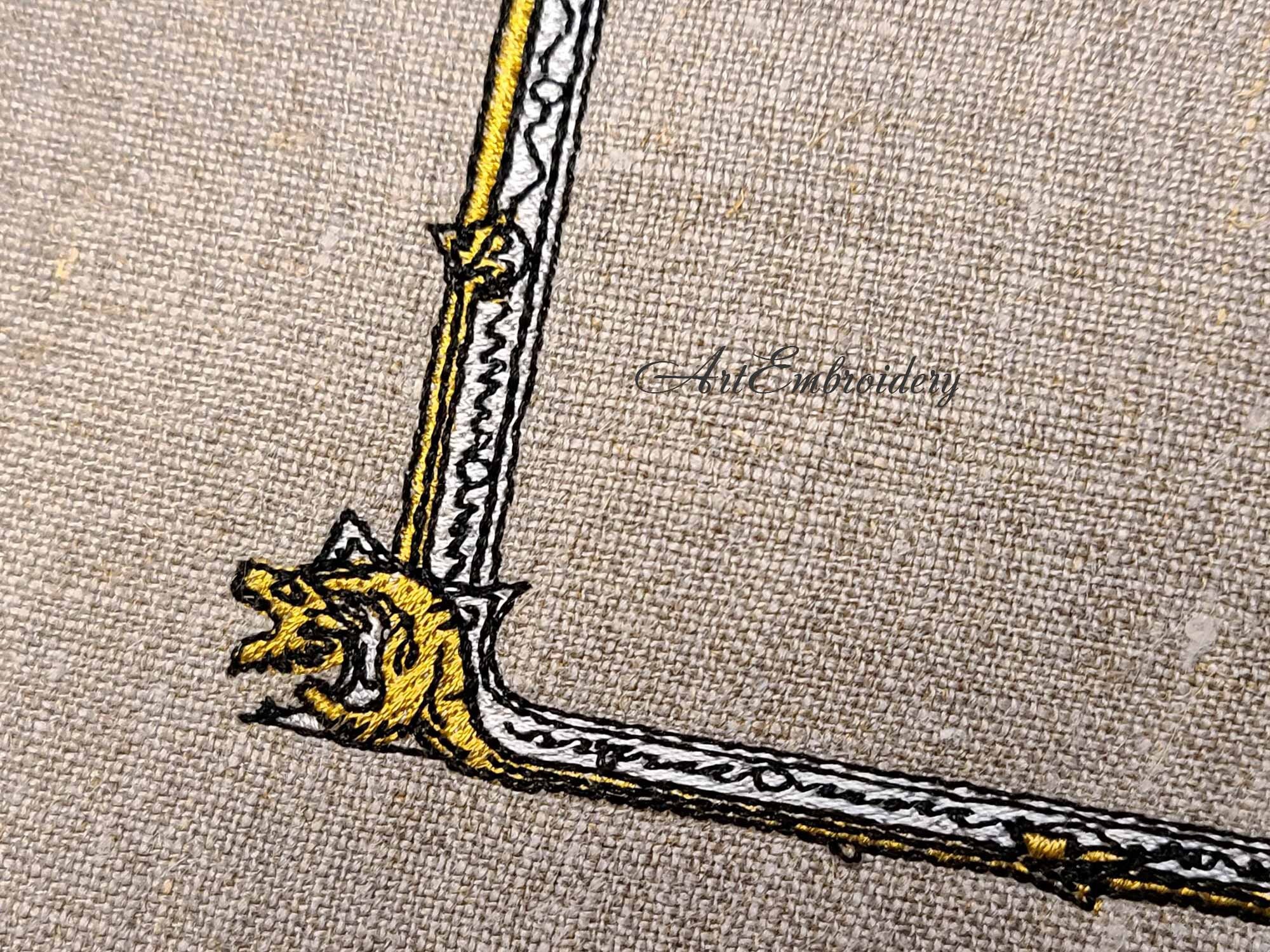 Medieval Frame Embroidery Design: Dragon Border (5x7, 6x8, 6x10 ...