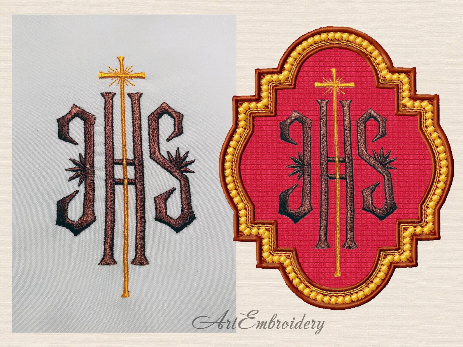 IHS Christogram 2 Machine Embroidery Designs Set Includes | Etsy