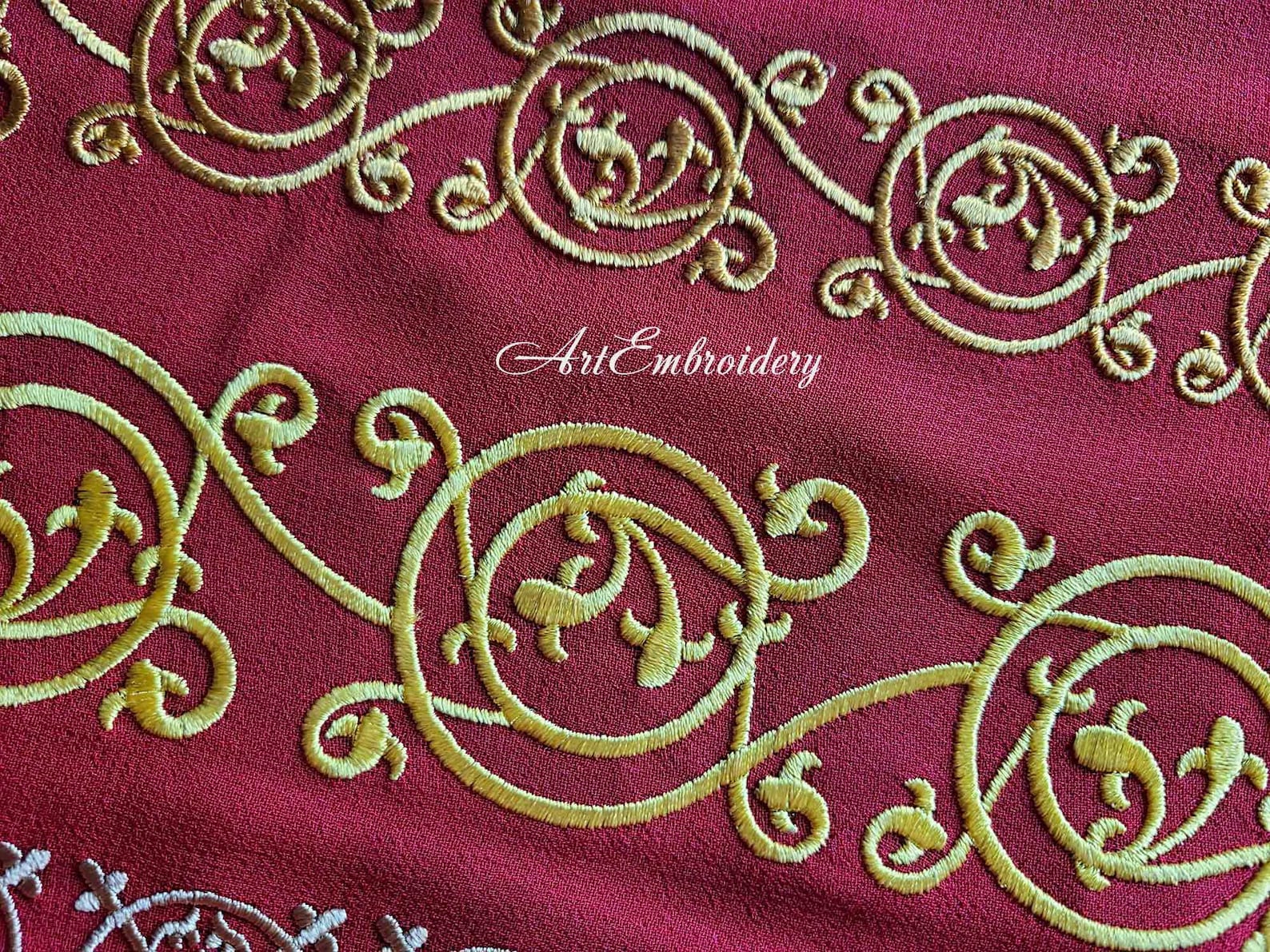 Medieval Scroll Border Machine Embroidery Historical Designs - Etsy