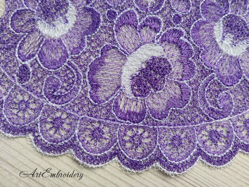 Chantilly Lacy Border Machine Embroidery Designs Set for - Etsy