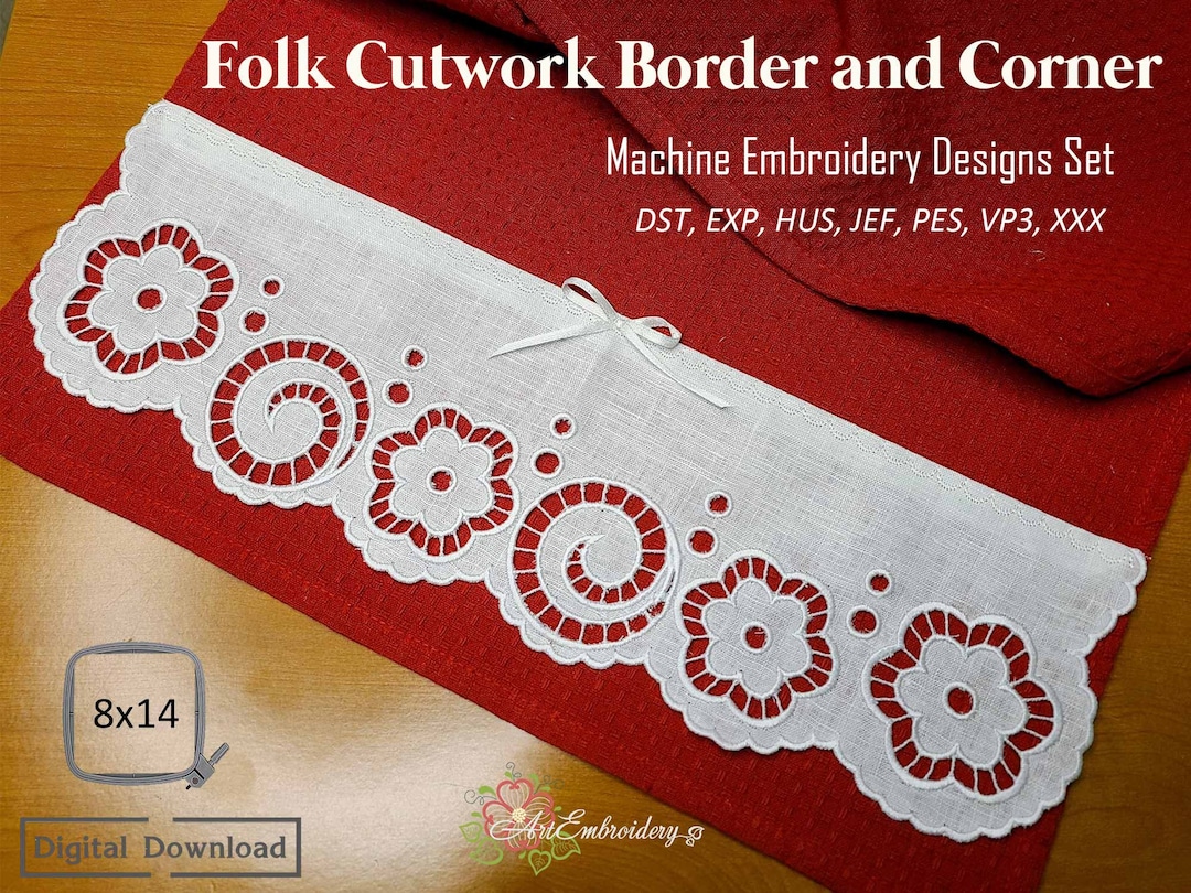 Europe Folk Cutwork Border and Corner - Machine Embroidery Lace Designs ...