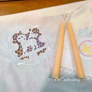 Agnus in Cutwork Cross - Machine Embroidery ITH Richelieu Insert Lace Motif Design, Cut Fabric ...