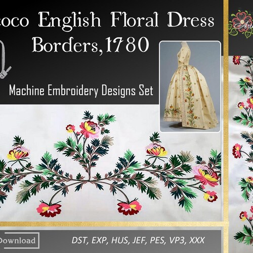 English Flowers Waistcoat Embroidery Designs Set for Hoop - Etsy UK
