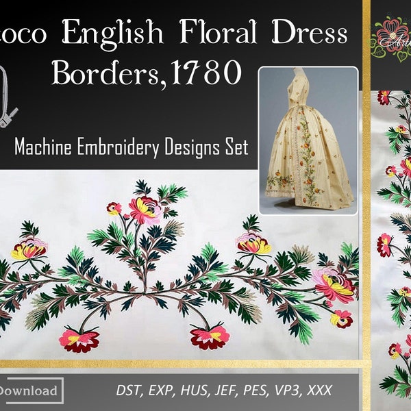 Historical Hand Embroidery Design - Mid-18th Century Pocket - RR101H ...