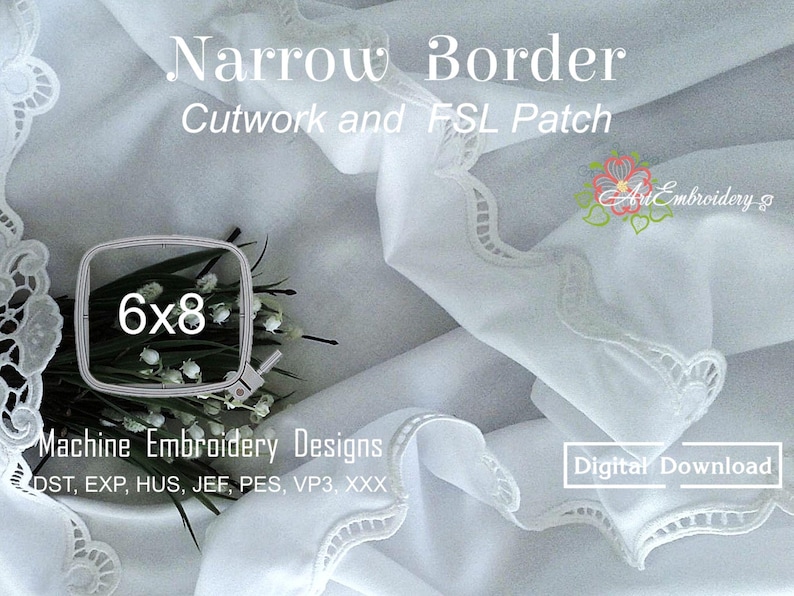 Cutwork & FSL Patch for Edge Border - Machine Embroidery Designs Set ...