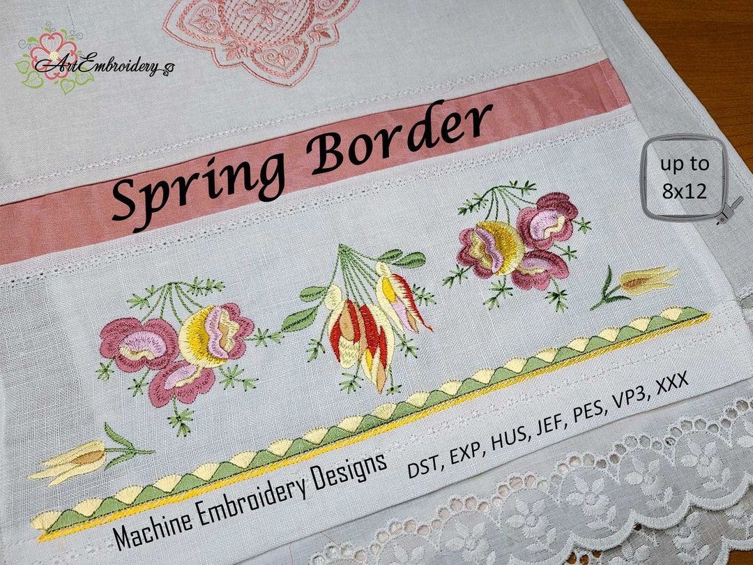 Spring Border - Machine Embroidery Designs for Hoop Size From 5x7" - Etsy