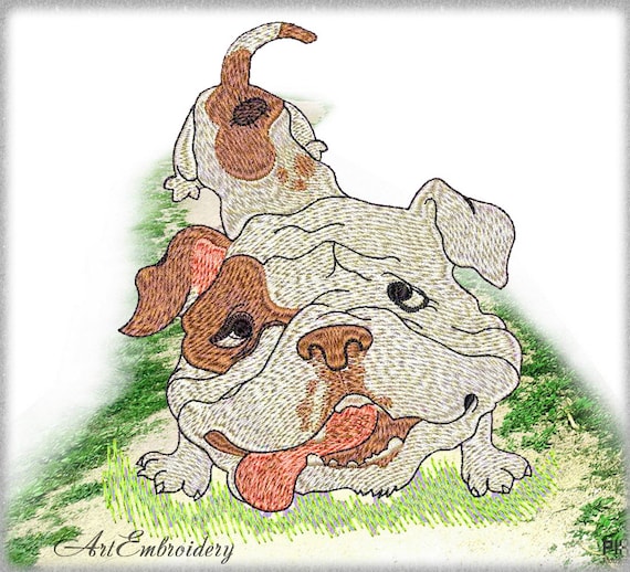 American Bulldog Machine Embroidery Design for a Babies | Etsy