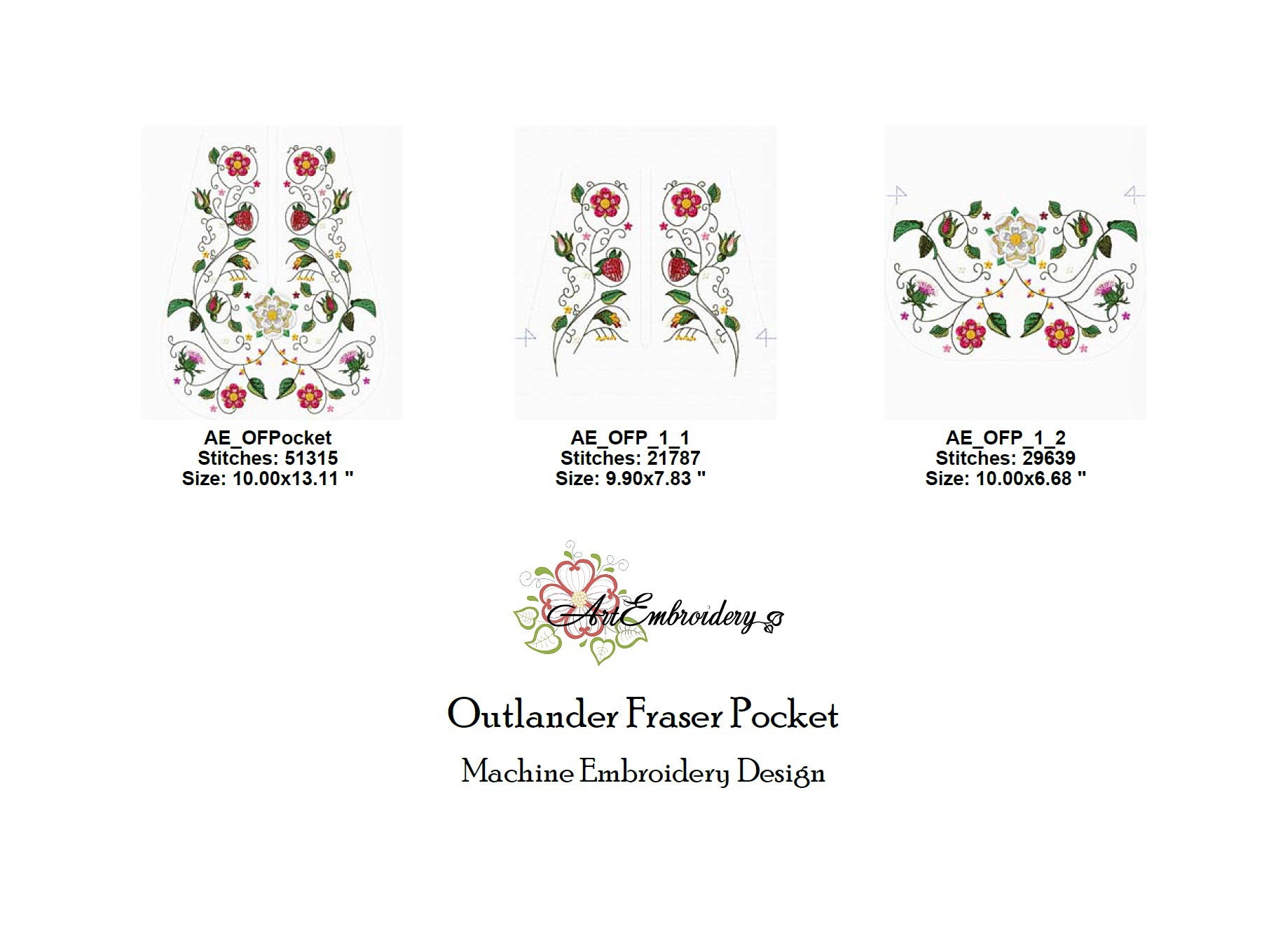 Outlander Fraser Pocket Machine Embroidery Design assembled | Etsy