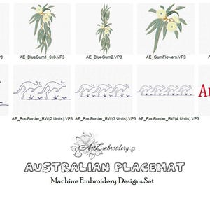 Australian Country Placemat With Blue Gum Eucalyptus and Kangaroo ...