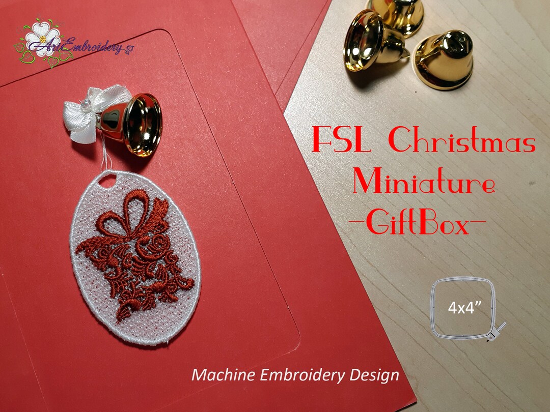 FSL Christmas Miniature - Giftbox Machine Embroidery Freestanding Lace ...