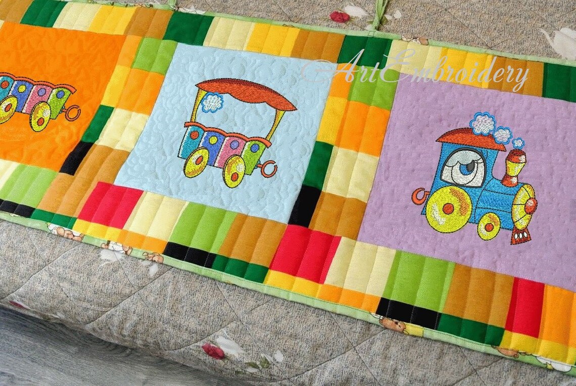 Train Machine Embroidery Transport Designs Set for a Babies - Etsy