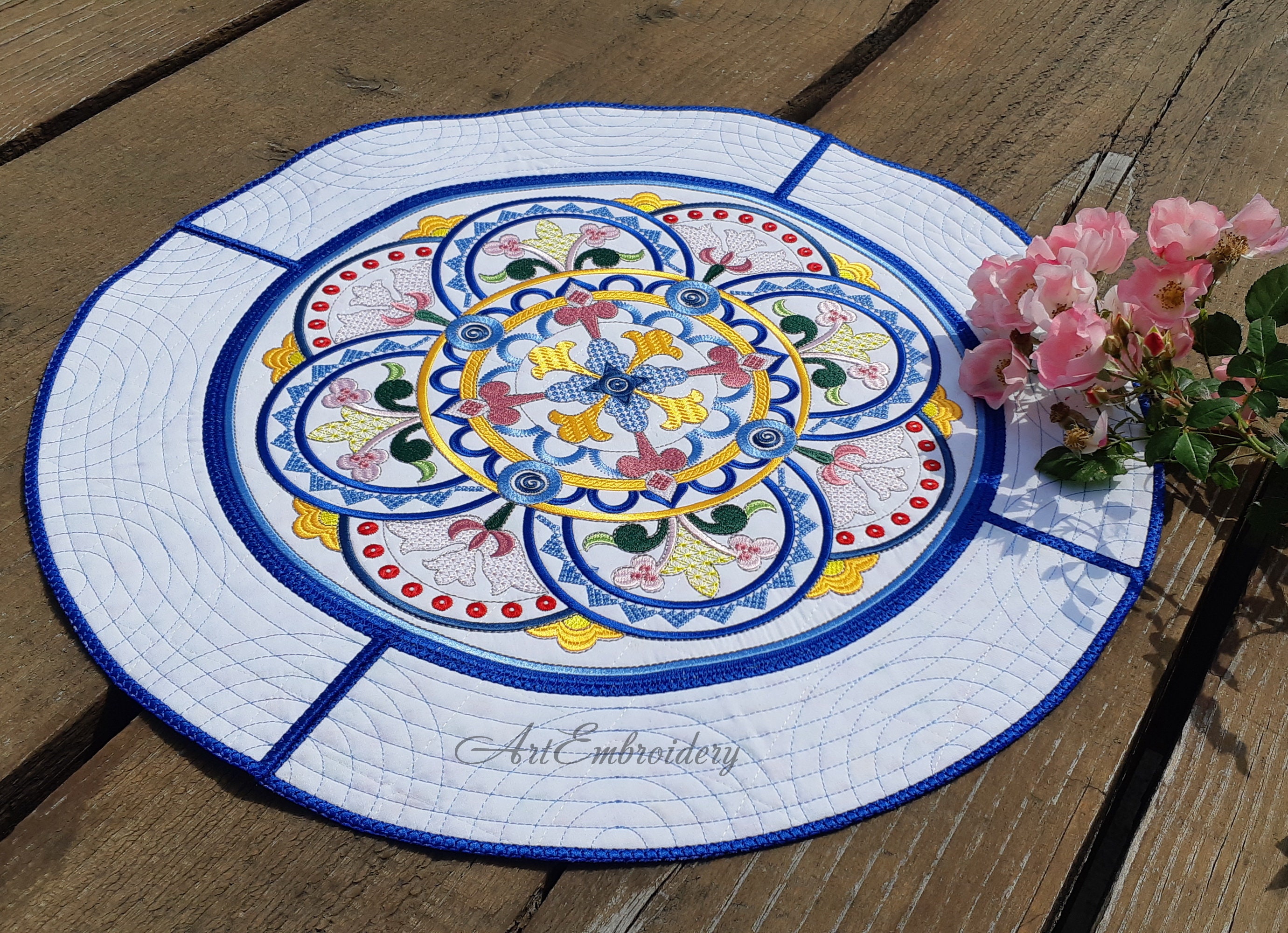 Italian Ceramic Tile 2 ITH Round Doily Machine Embroidery Designs Set ...