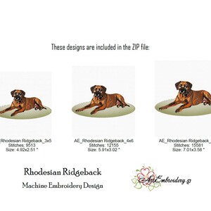 Rhodesian Ridgeback Machine Embroidery Design: Naturalistic Dog ...