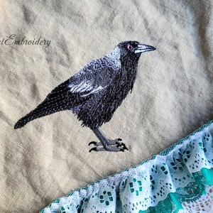 Australian Magpie Machine Embroidery Design: Realistic Bird (4x5" & 5x7 ...
