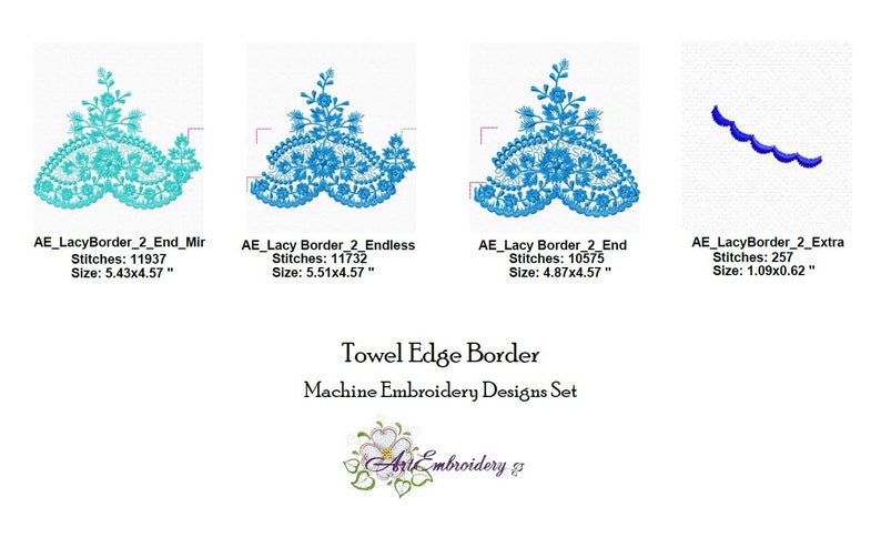 Towel Edge Border Machine Embroidery Designs Set for hoop | Etsy