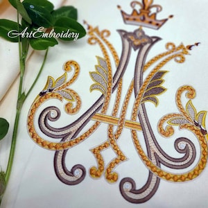 Auspice Maria Monogram Machine Embroidery Design (8x12", 10x12") - Etsy