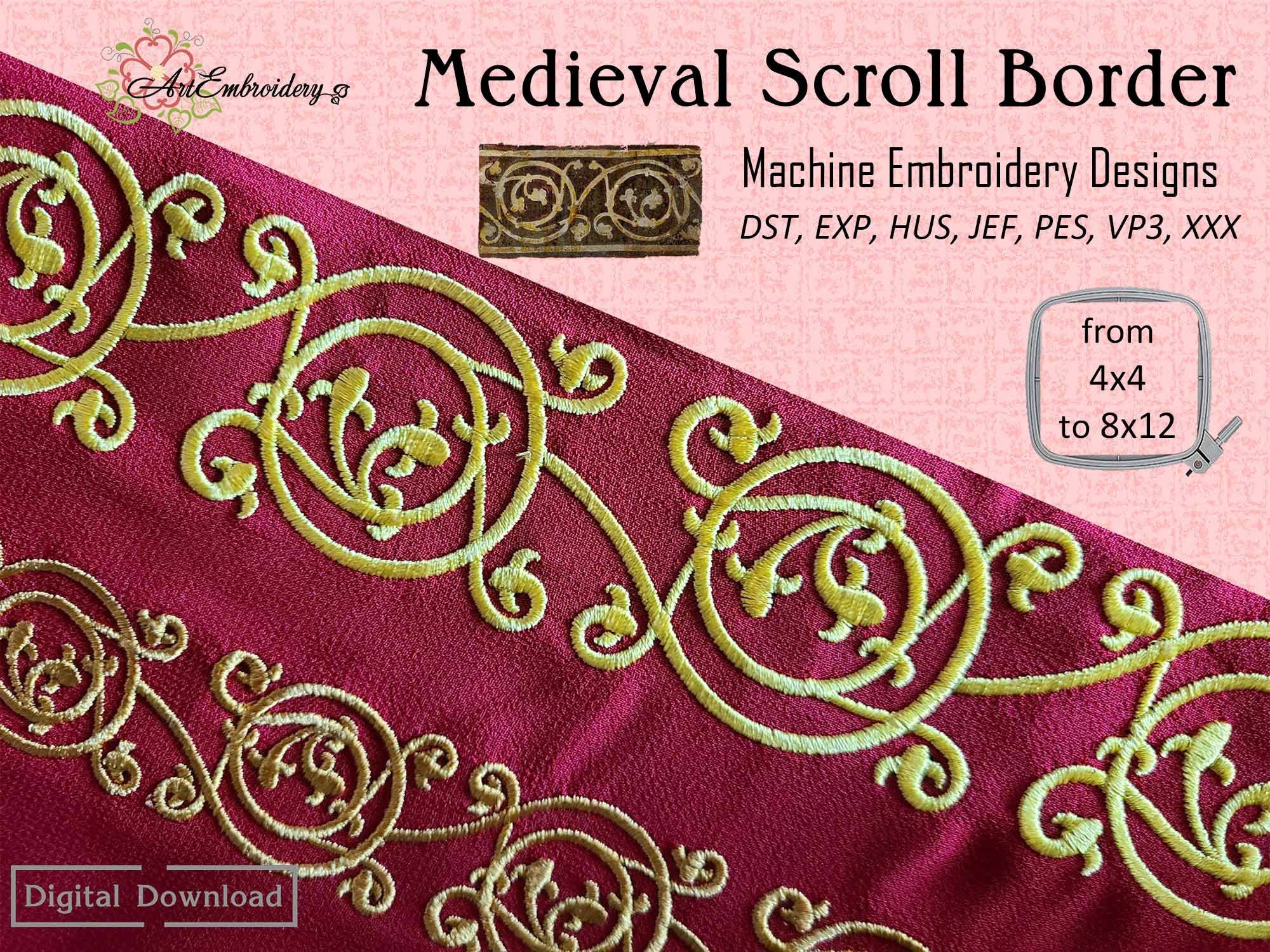 Medieval Scroll Border Machine Embroidery Historical Designs - Etsy