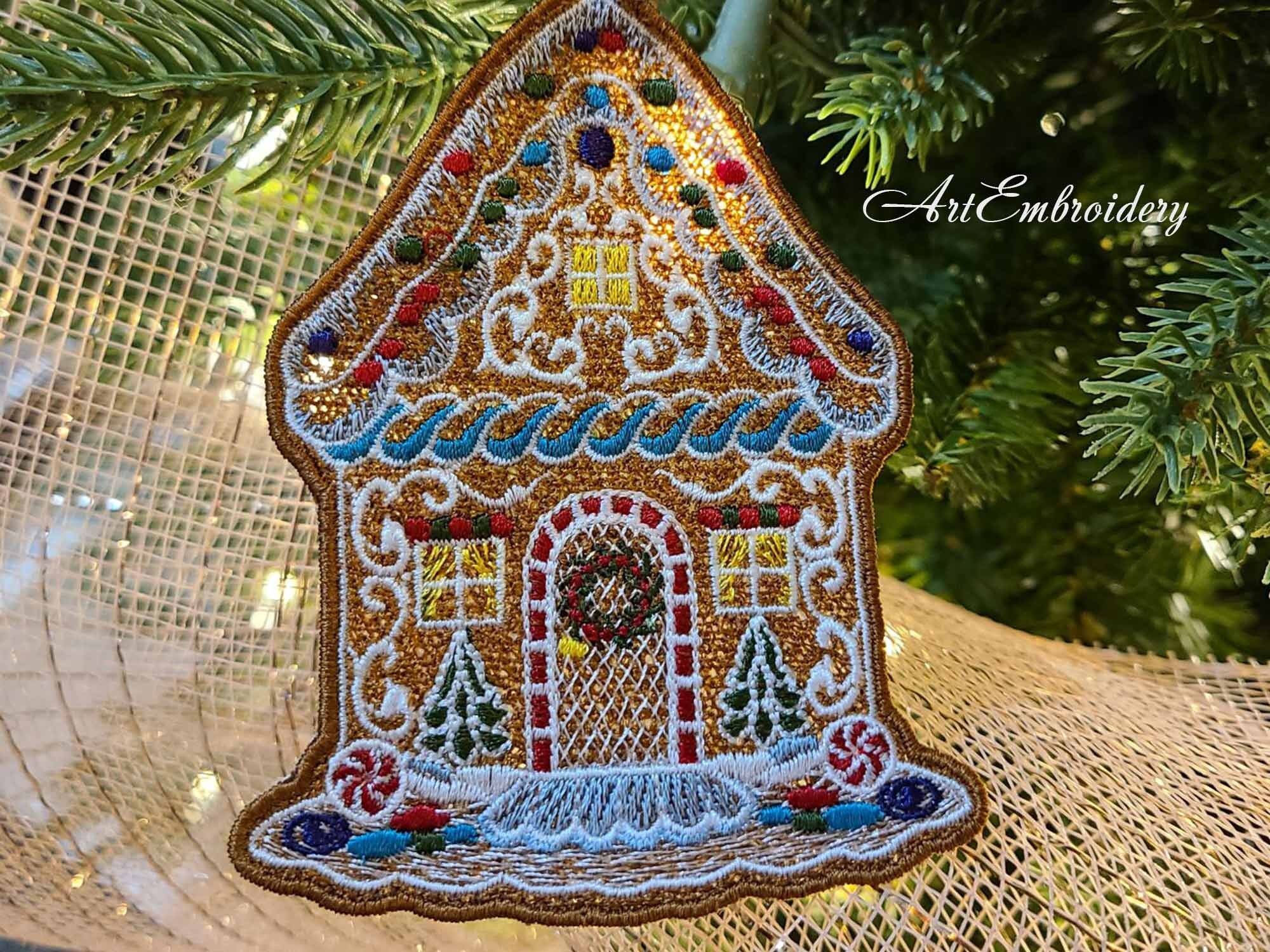 FSL Candy Gingerbread House: Christmas Lace Embroidery Design (4x4 and ...