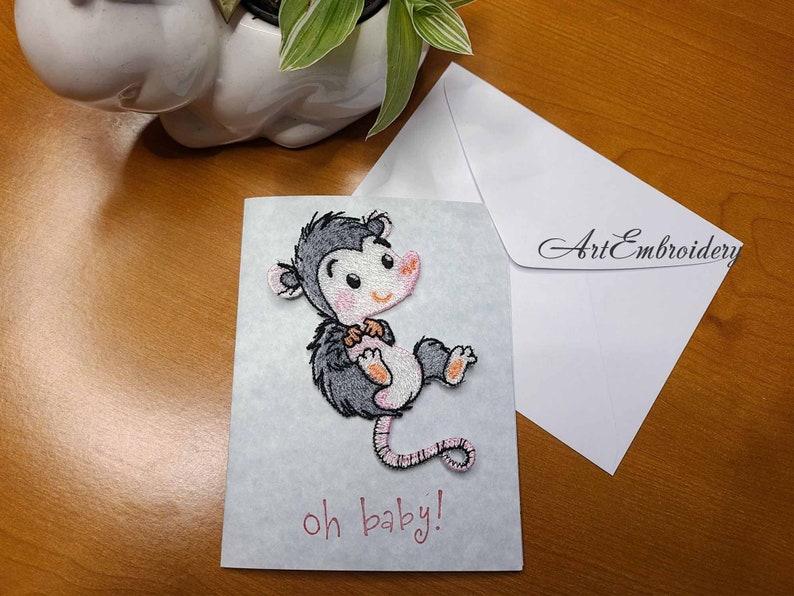 FSL Baby Possum Machine Embroidery Design: ITH Lace Project (4x4", 5x5 ...