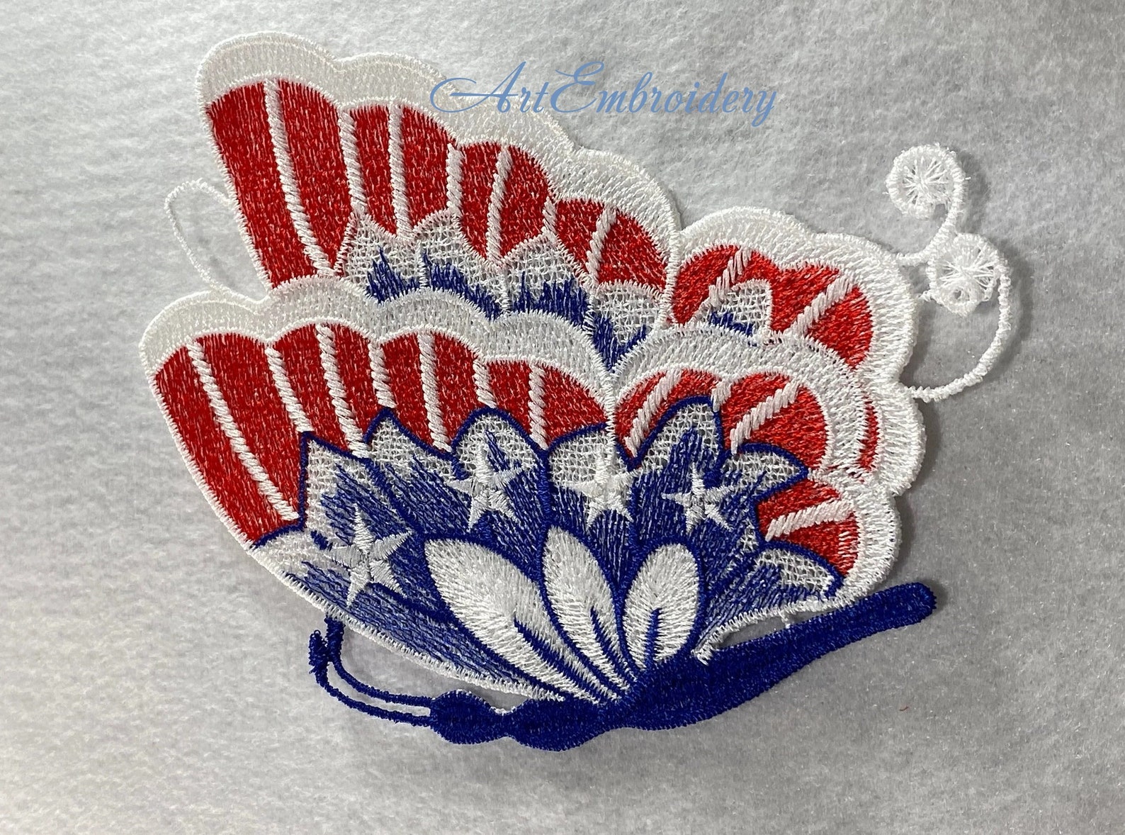 FSL USA Flag Butterfly Machine Embroidery Lace Suncatcher - Etsy