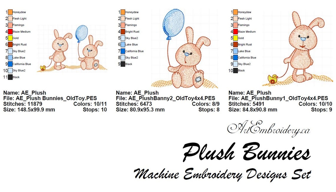 Plush Bunnies - Machine Embroidery Designs Set for a Babies and ...